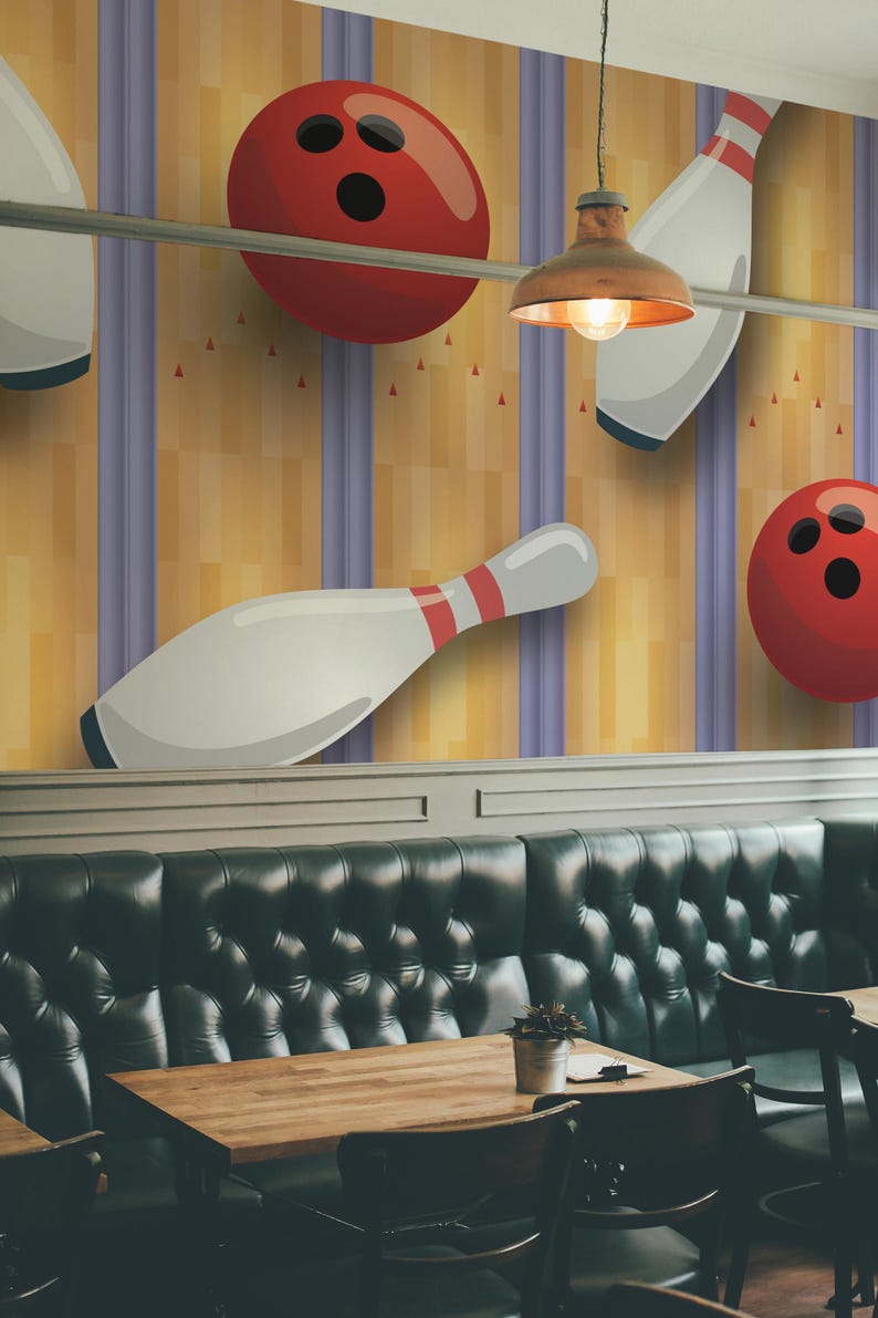 Bowling Lane Wallpaper Mural: Modern Strike-ready Sports Energy (peel ...