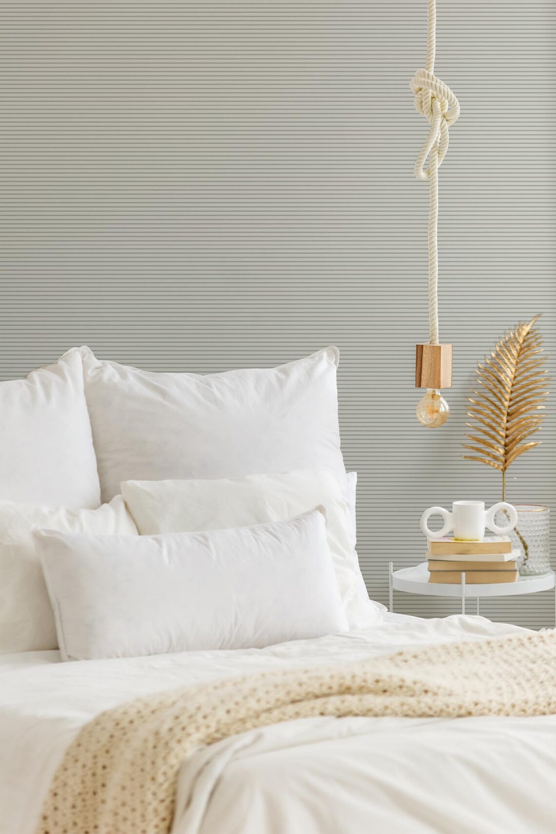 Green Striped Peel and Stick Wallpaper / Neutral Removable Wallpaper ...