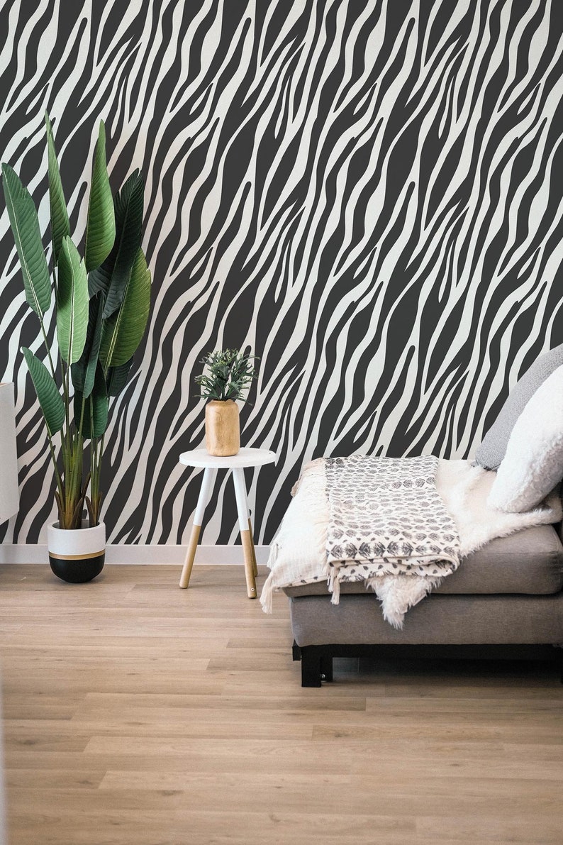 Zebra Print Peel and Stick Wallpaper / Animal Print Removable - Etsy