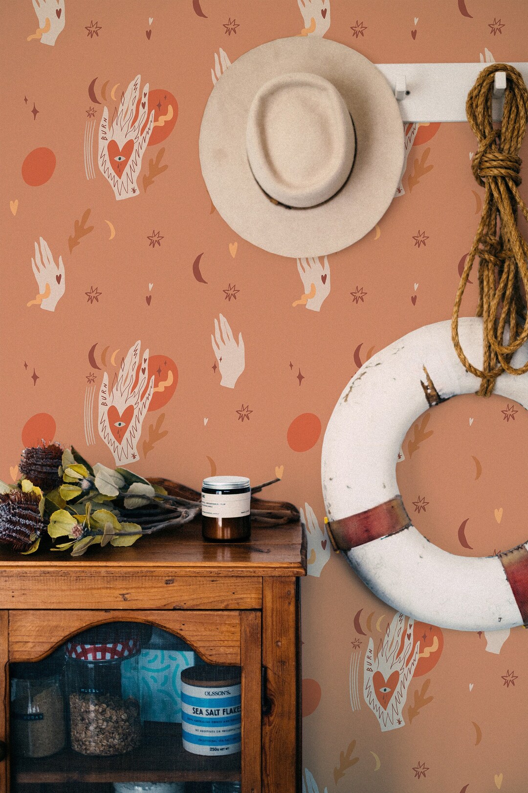 Boho Fun Wallpaper - Peel and Stick Wallpaper or Non Pasted Wallpaper ...