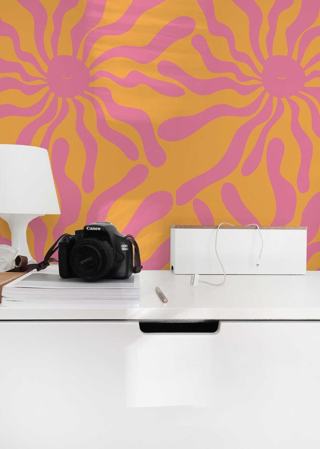 Funky Sun Wallpaper - Peel and Stick Wallpaper or Non Pasted Wallpaper ...
