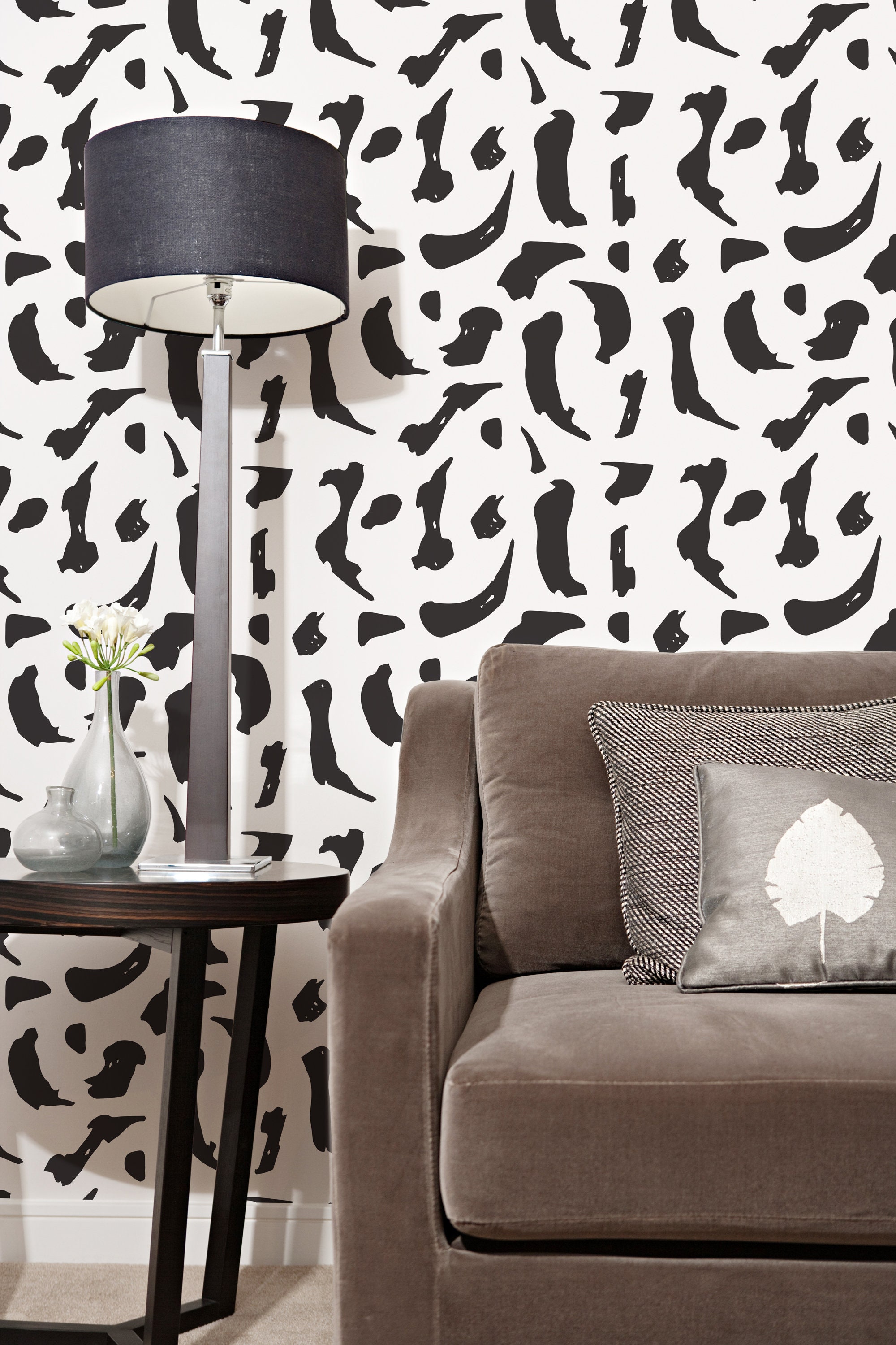 Abstract Peel and Stick Wallpaper / Ink Removable Wallpaper / - Etsy