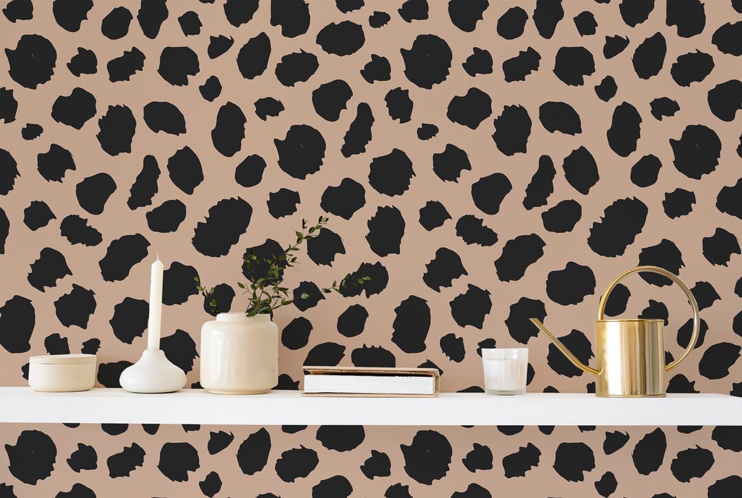Beige Cheetah Print Peel and Stick Wallpaper / Aesthetic Removable ...
