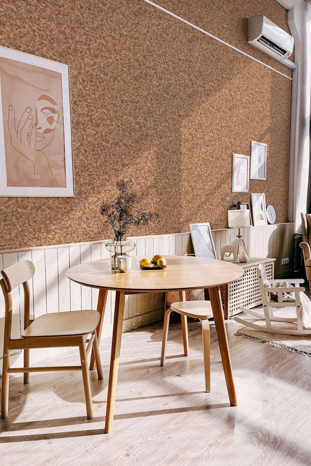 Eclectic Cork Look Wallpaper - Peel and Stick Wallpaper or Non Pasted ...