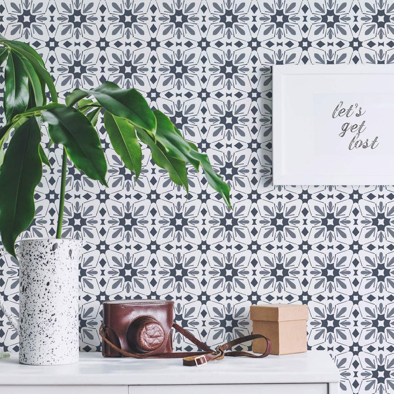 White Tile Wallpaper - Etsy