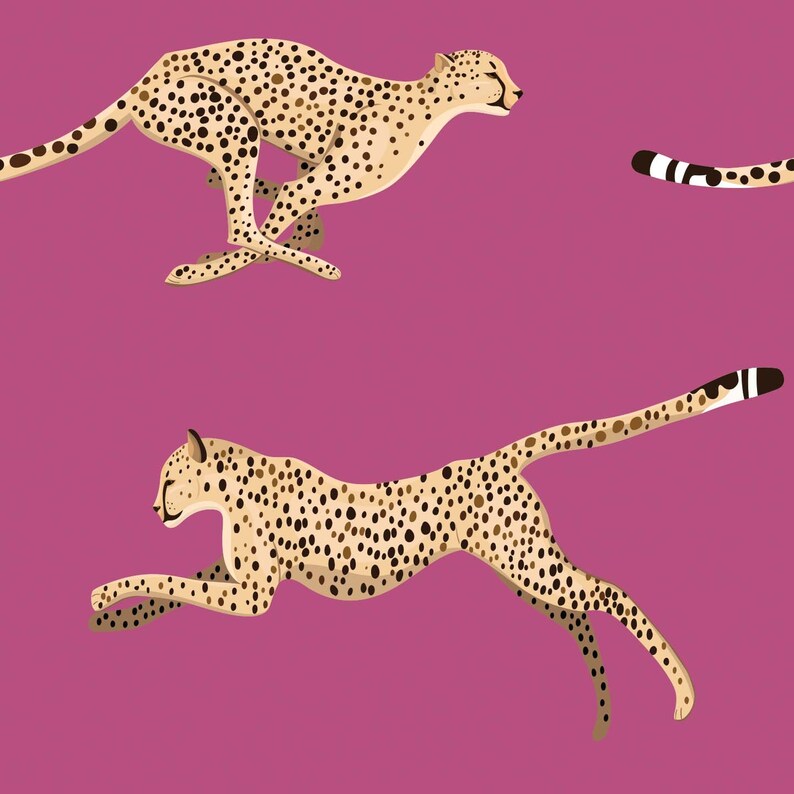Purple Cheetah Peel and Stick Wallpaper / Animal Removable - Etsy