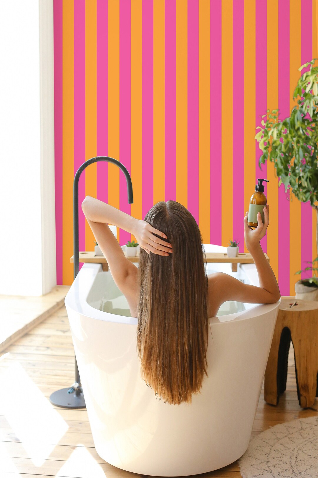 Bold Striped Wallpaper - Peel and Stick Wallpaper or Non Pasted ...