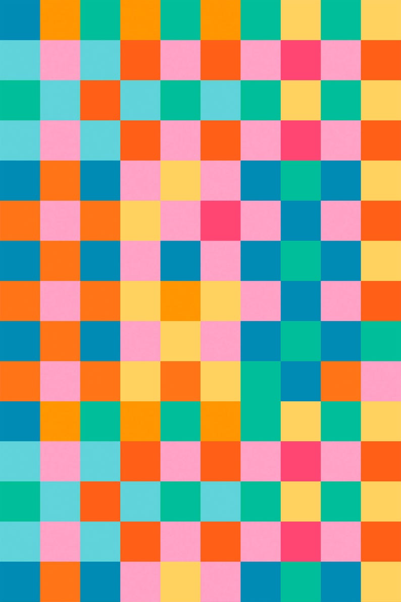 Multicolor Check Wallpaper - Peel and Stick Wallpaper or Non Pasted ...