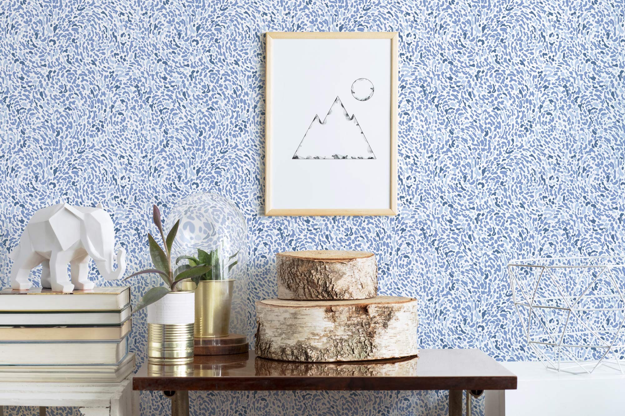 Abstract Blue Removable Wallpaper / Self-adhesive or - Etsy