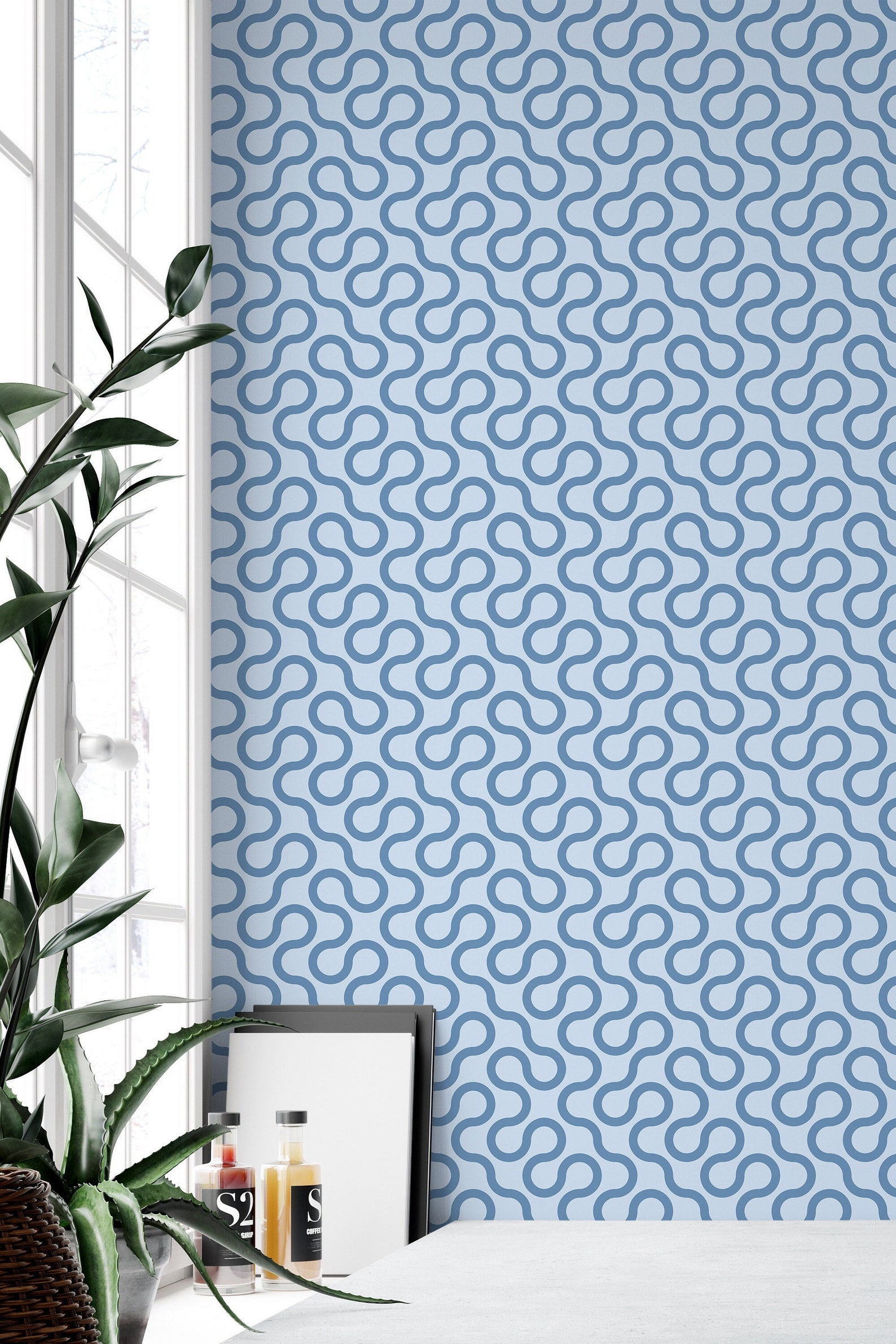 Funky Geometric Wallpaper - Peel and Stick Wallpaper or Non Pasted ...