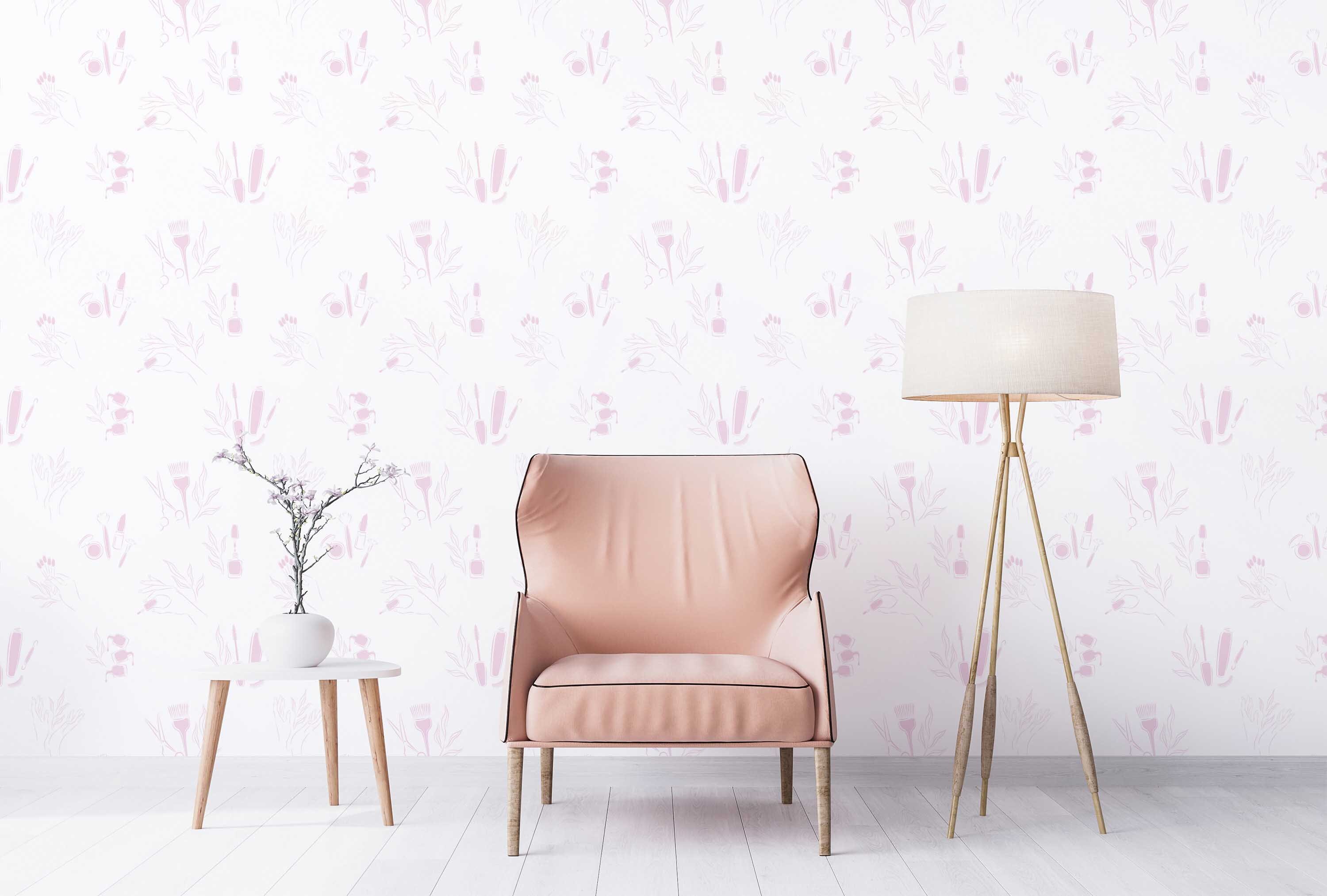 Pink Nail Salon Wallpaper - Peel and Stick Wallpaper or Non Pasted ...