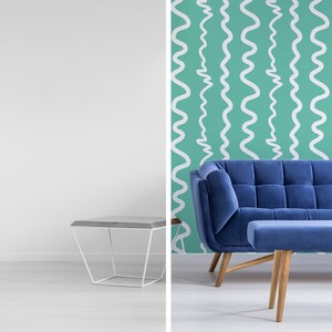 Squiggly Lines Peel and Stick Wallpaper / Squiggly Lines Removable ...