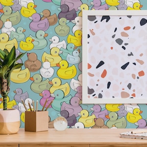 Rubber Ducks Peel and Stick Wallpaper / Ducks Removable Wallpaper ...
