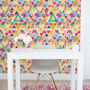 Bold Geometric Wallpaper - Peel and Stick Wallpaper or Non Pasted ...