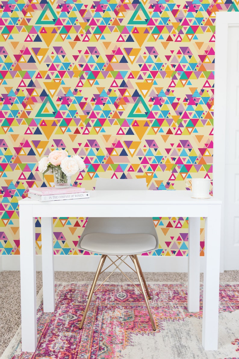 Bold Geometric Wallpaper - Peel and Stick Wallpaper or Non Pasted ...