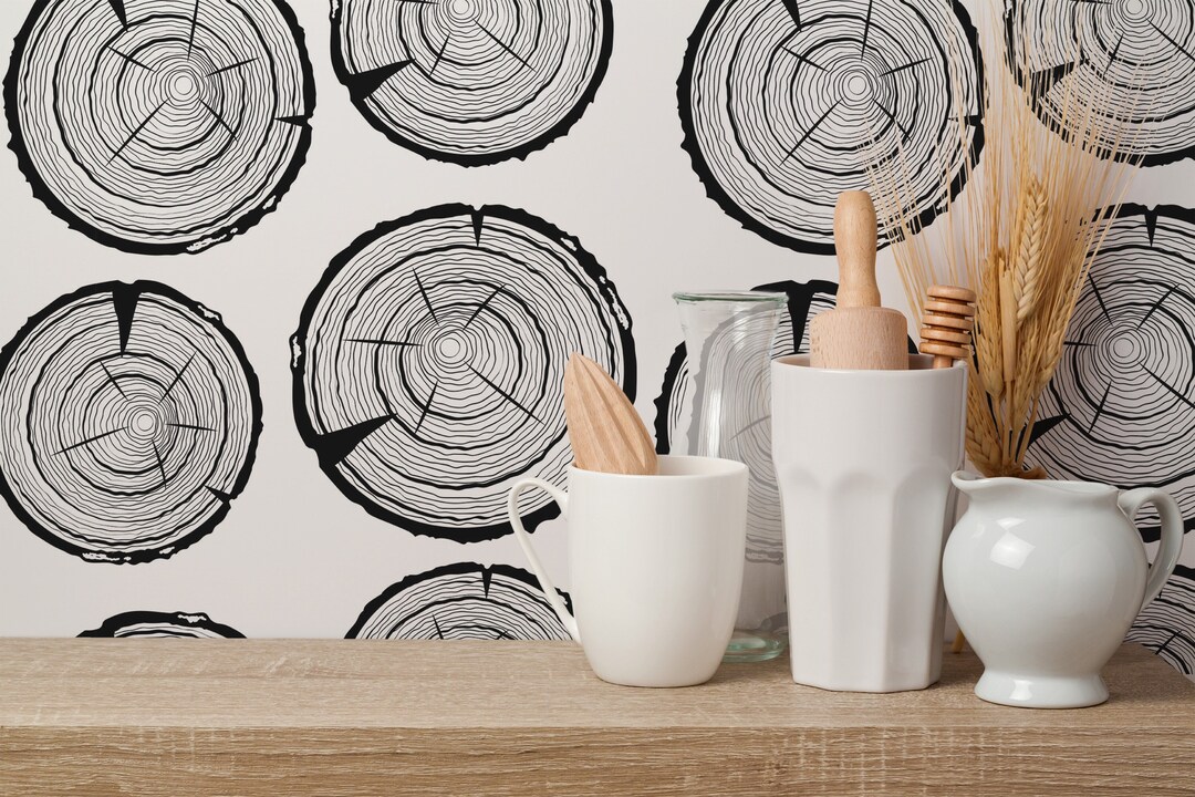 Tree Trunk Peel and Stick Wallpaper / Tree Removable Wallpaper / Wood ...