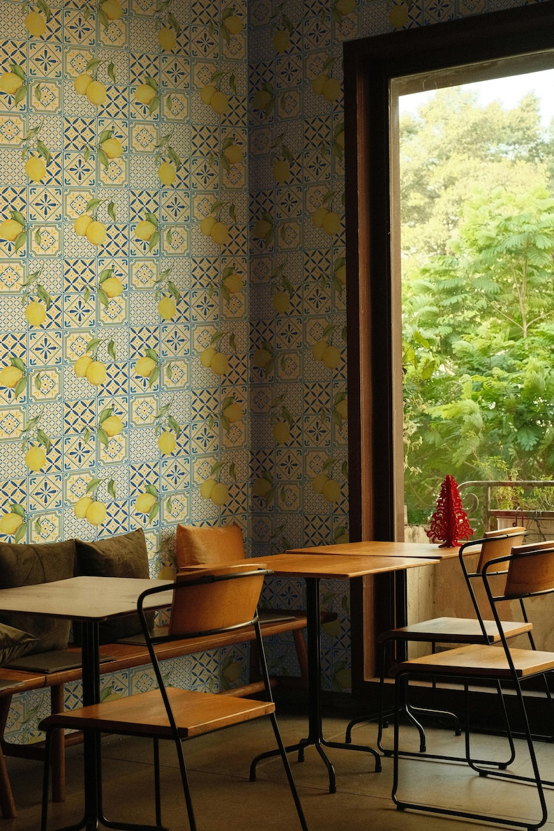 Bold Tile Wallpaper - Peel and Stick Wallpaper or Non Pasted Wallpaper ...