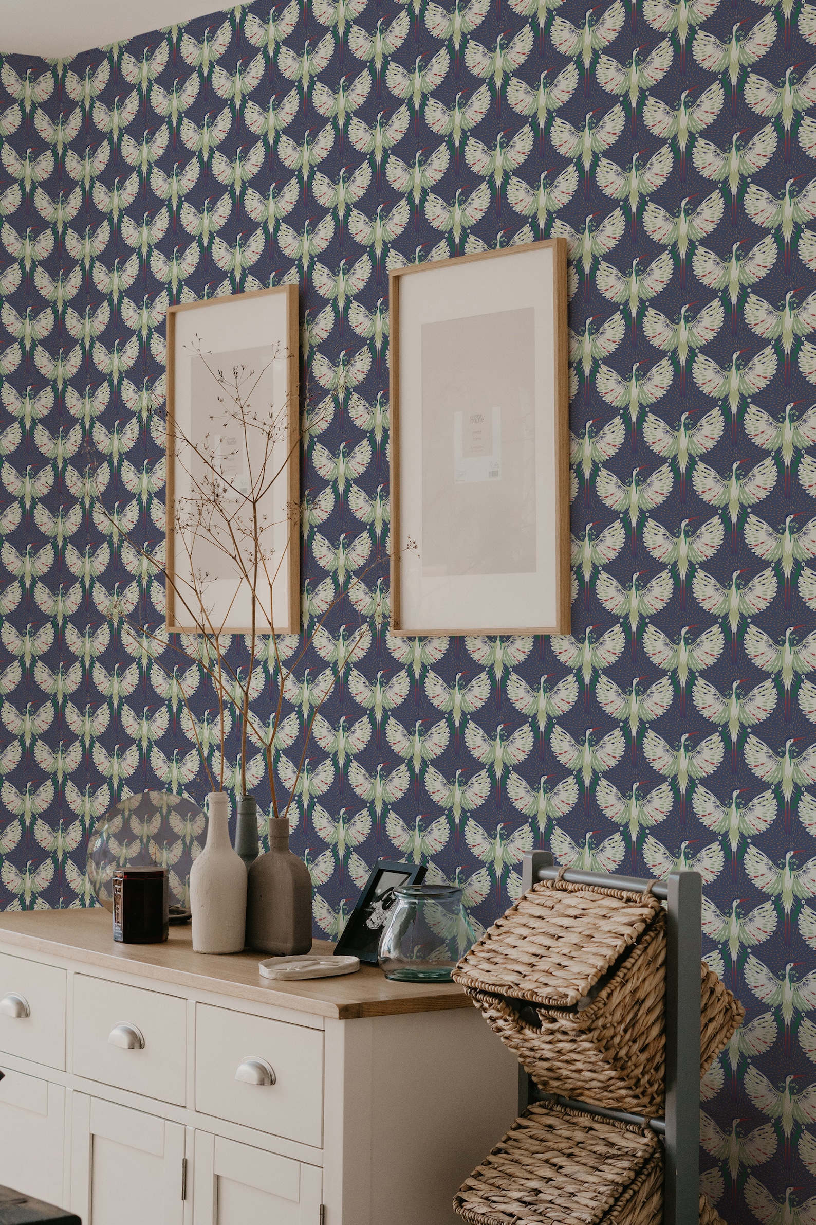 Art Deco Bird Wallpaper - Peel and Stick Wallpaper or Non Pasted ...