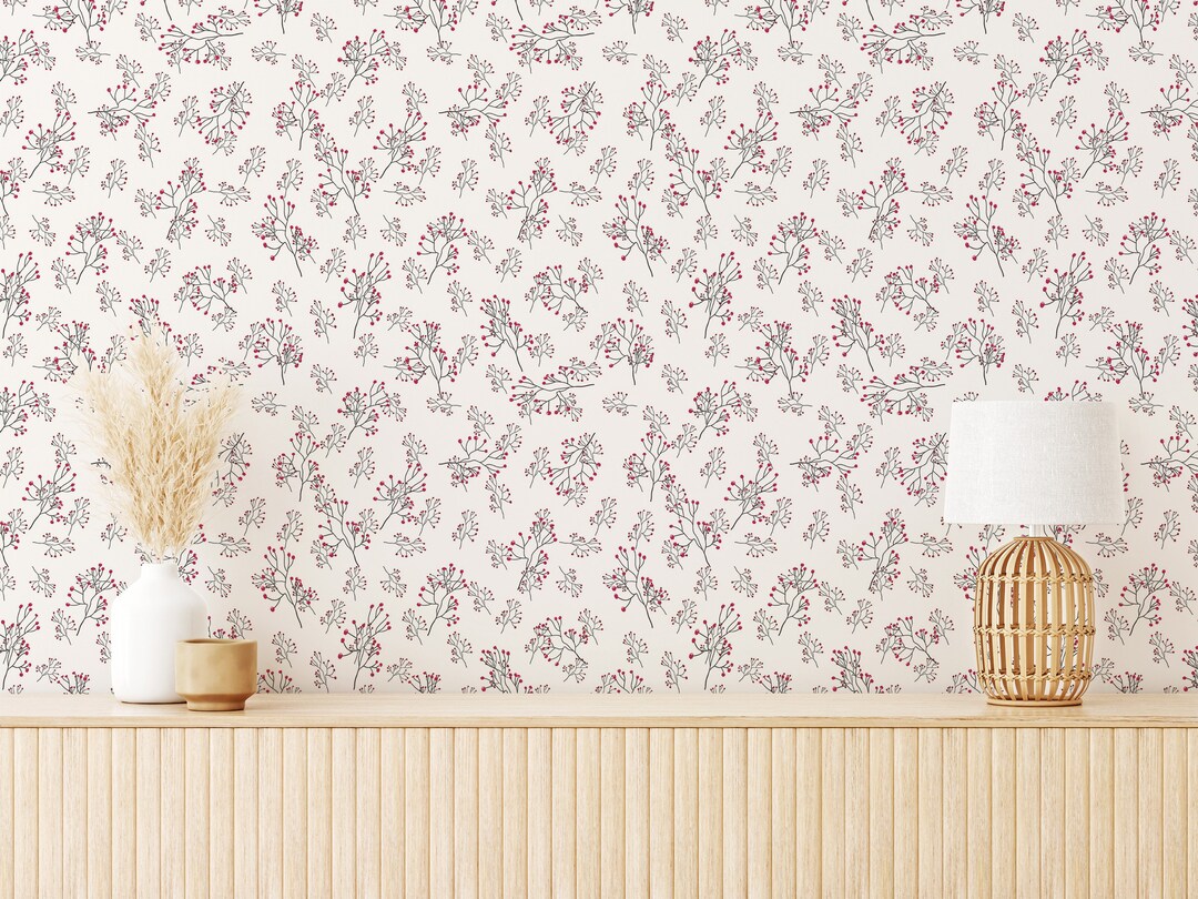 Small Floral Peel and Stick Wallpaper / Delicate Removable Wallpaper ...