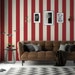 Red Cream Stripes Wallpaper - Peel and Stick Wallpaper or Non Pasted ...