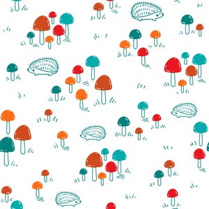 Hedgehog Peel and Stick Wallpaper / Nursery Removable Wallpaper ...