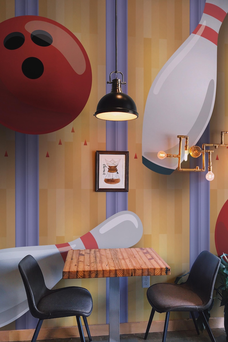 Bowling Lane Wallpaper Mural: Modern Strike-ready Sports Energy (peel ...