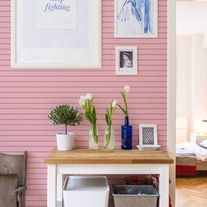 Pink Stripe Peel and Stick Wallpaper / Striped Removable - Etsy