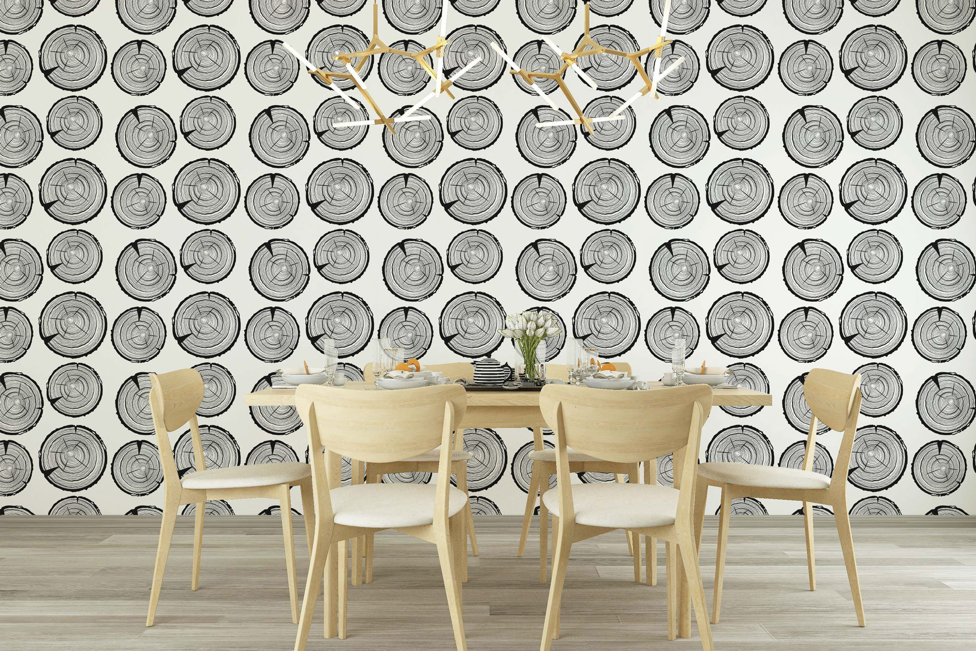 Tree trunk peel and stick wallpaper / tree stick and peel | Etsy