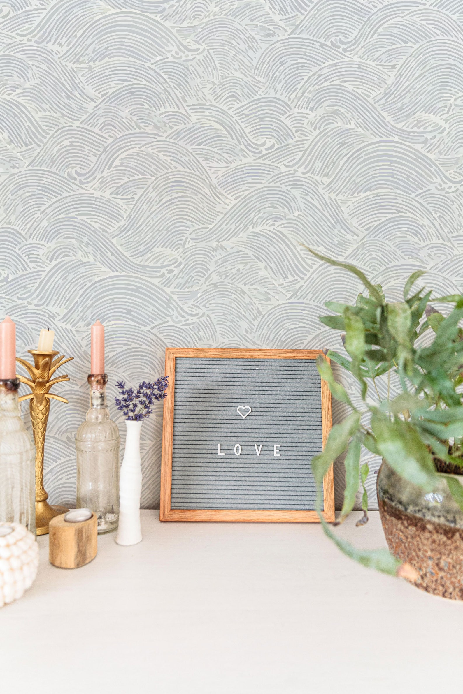 Seamless Waves Peel and Stick Wallpaper / Wave Pattern | Etsy Canada