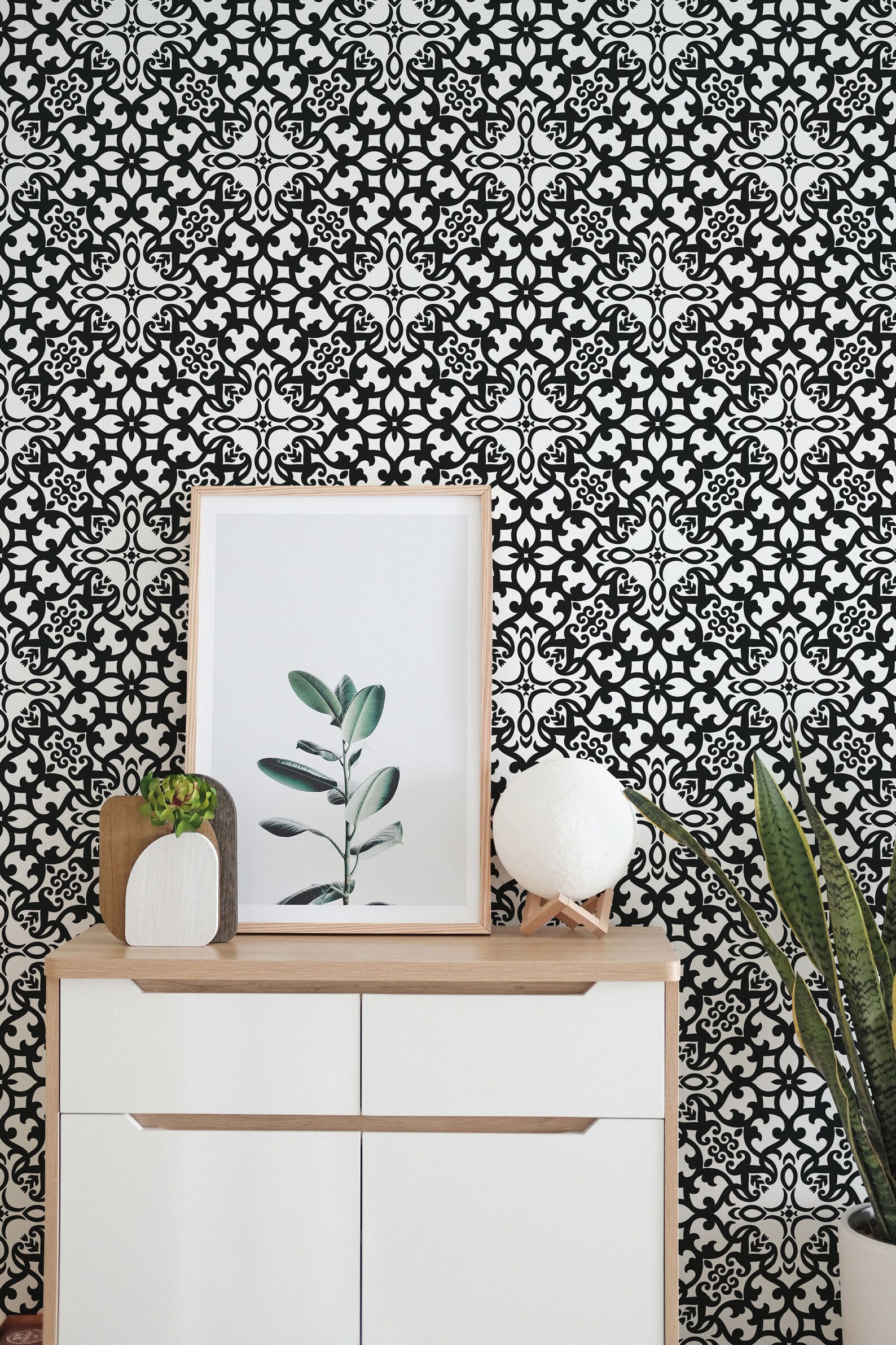 Eclectic Pattern Removable Wallpaper Design / Black and White | Etsy