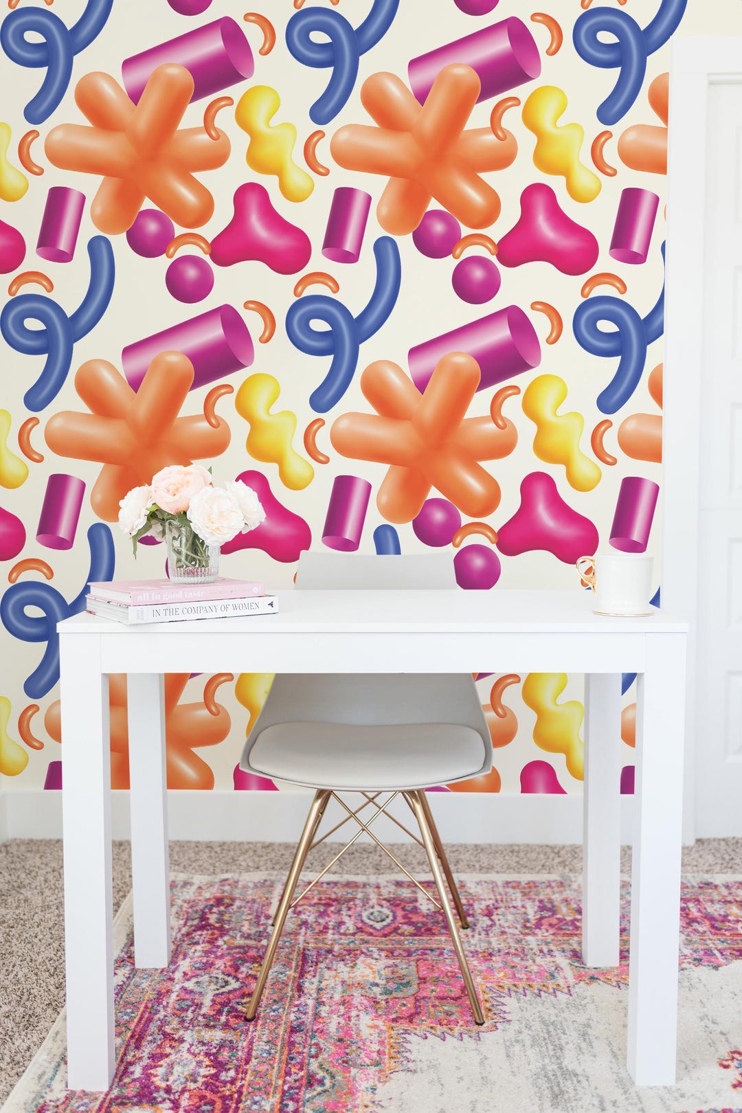 Bold Forms Wallpaper | Fun Geometric Form Peel and Stick Removable ...