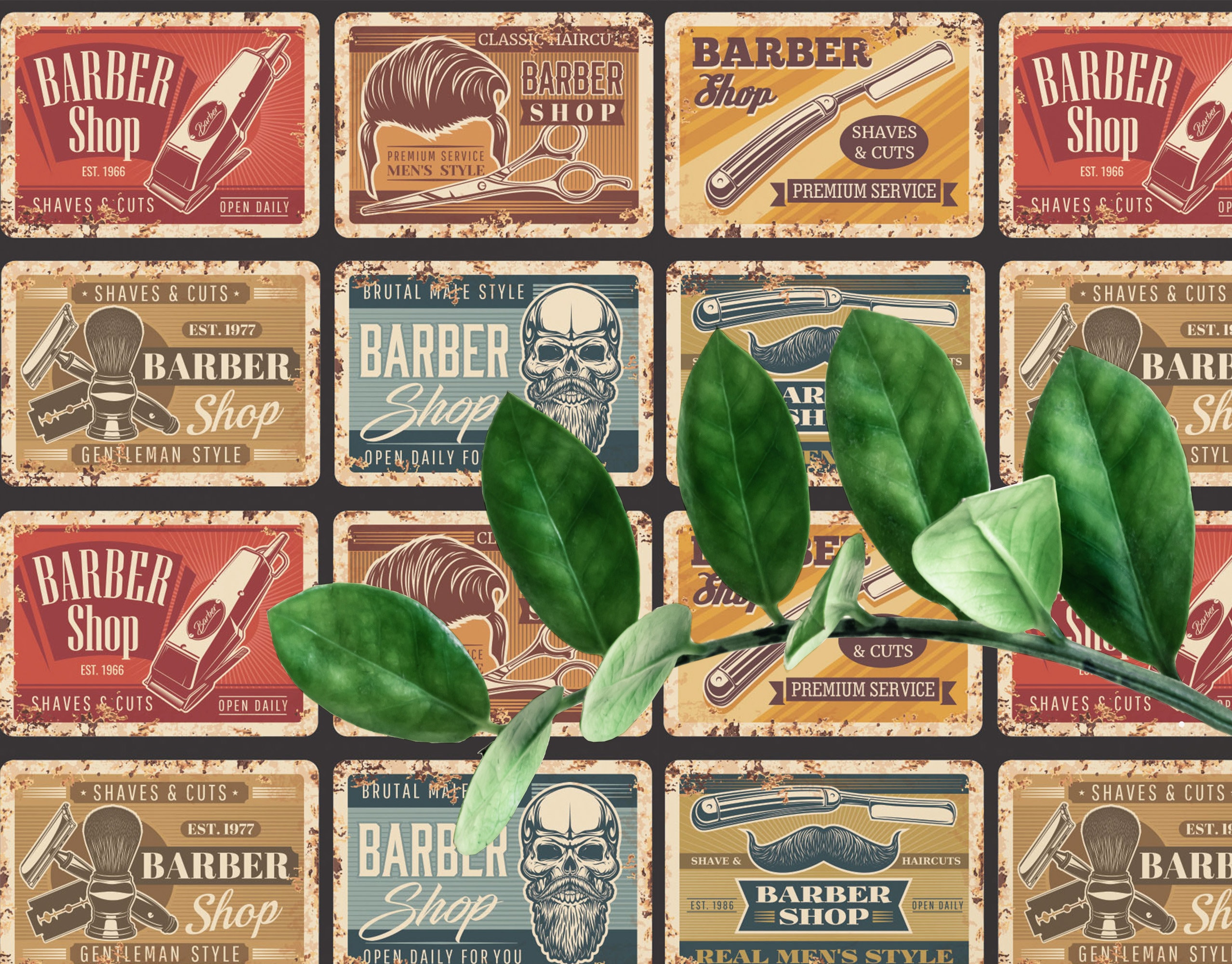 Vintage Barber Wallpaper