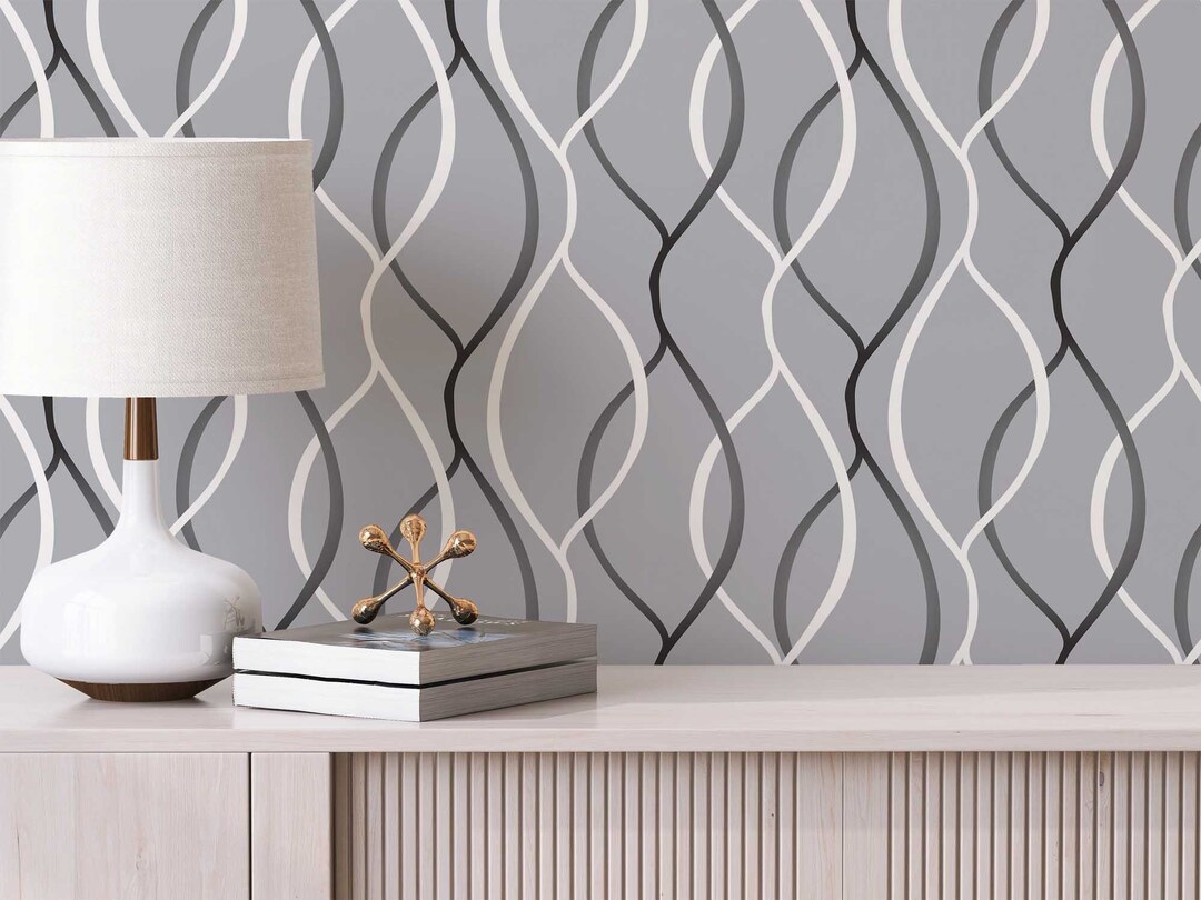 Gray Lines Wallpaper - Peel and Stick Wallpaper or Non Pasted Wallpaper ...