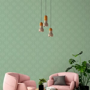 Sage Rectangular Geometric Wallpaper - Peel and Stick Wallpaper or Non ...