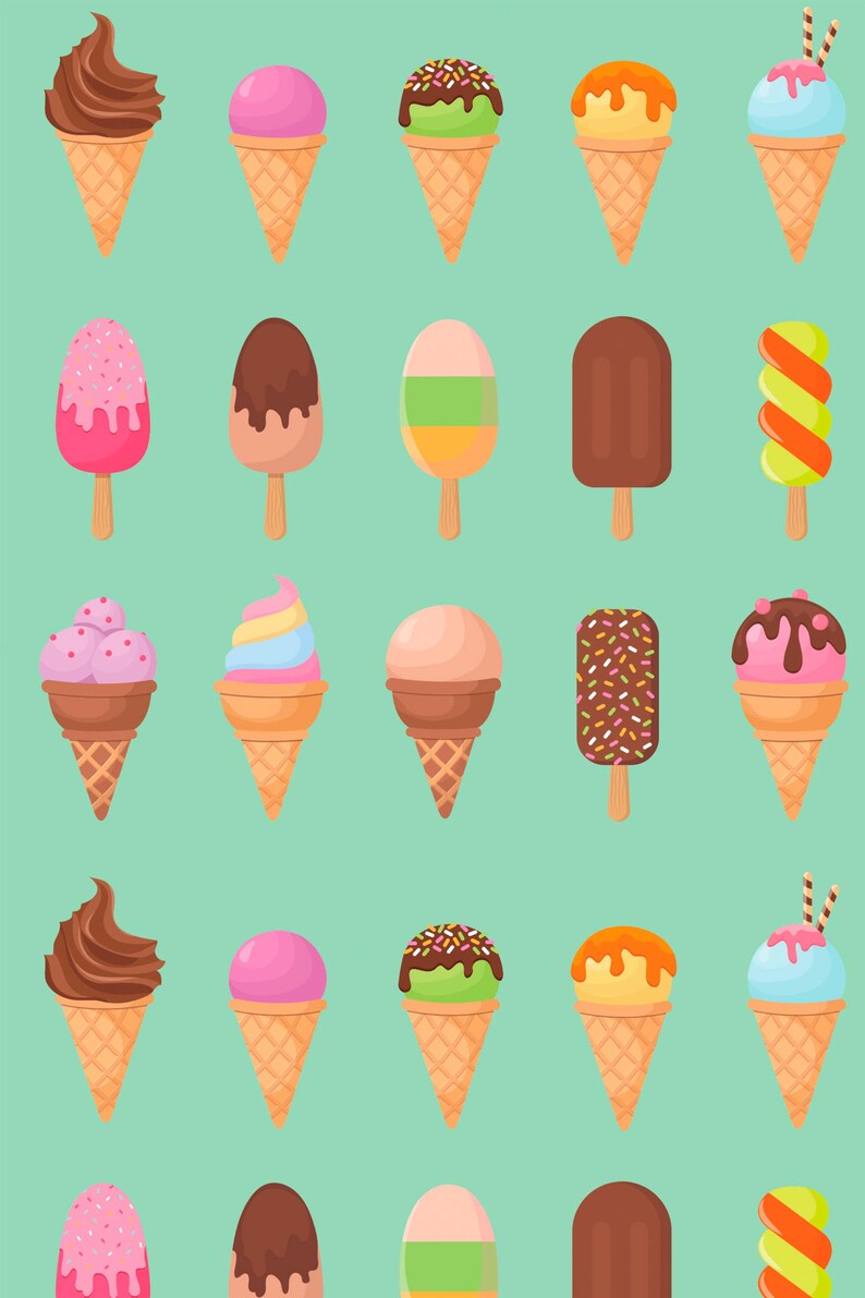 Colorful Ice Cream Wallpaper - Peel and Stick Wallpaper or Non Pasted ...