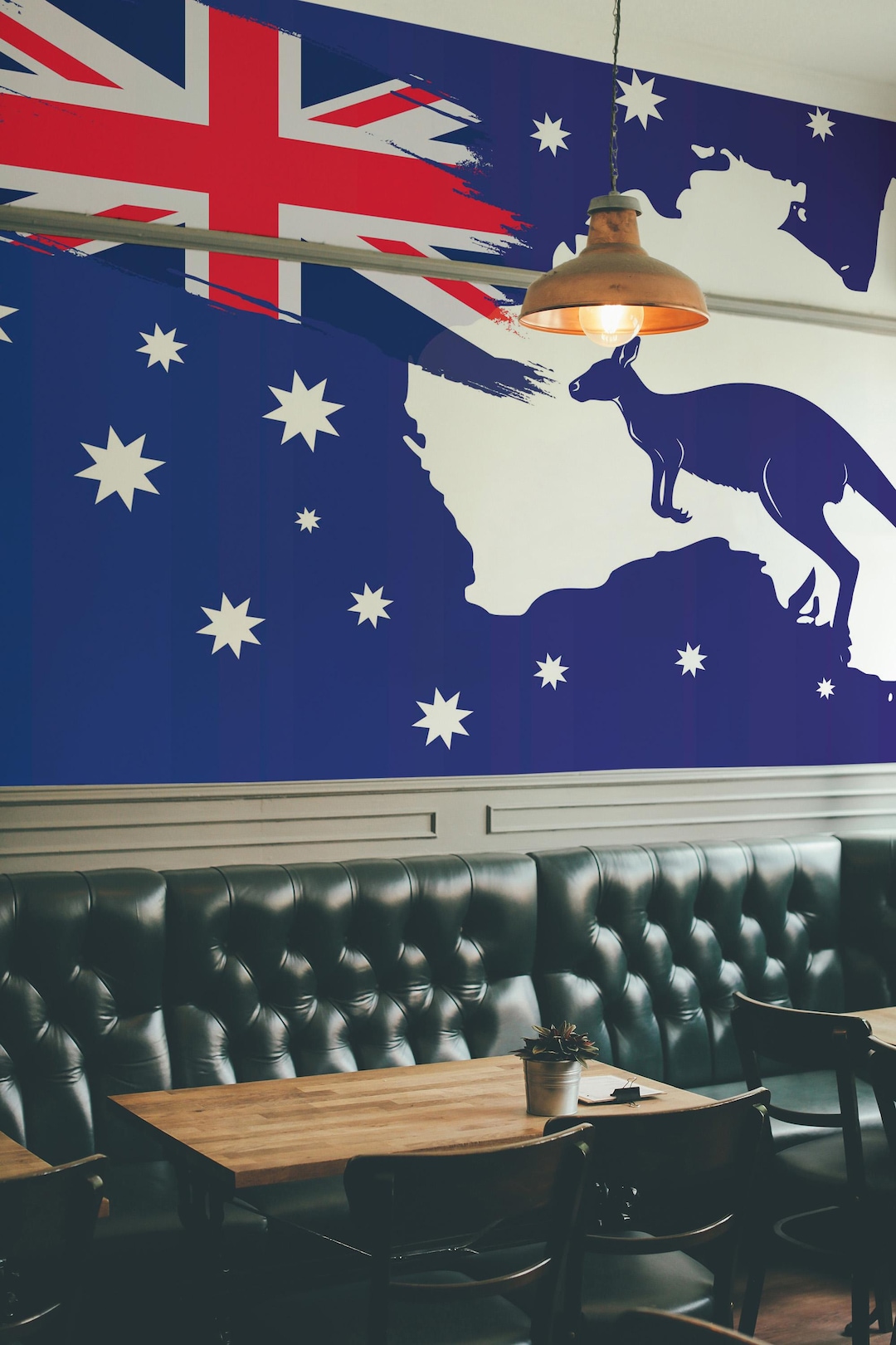 Australia Map Wallpaper Mural: Australian Flag Brush Stroke Patriot Art ...