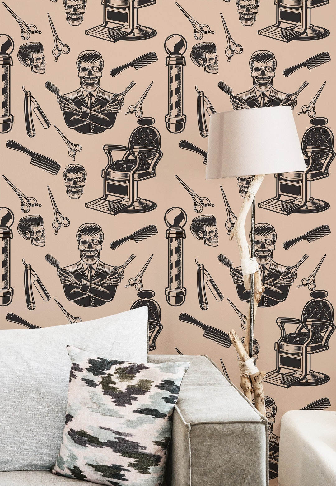 Eclectic Skull Wallpaper - Peel and Stick Wallpaper or Non Pasted ...