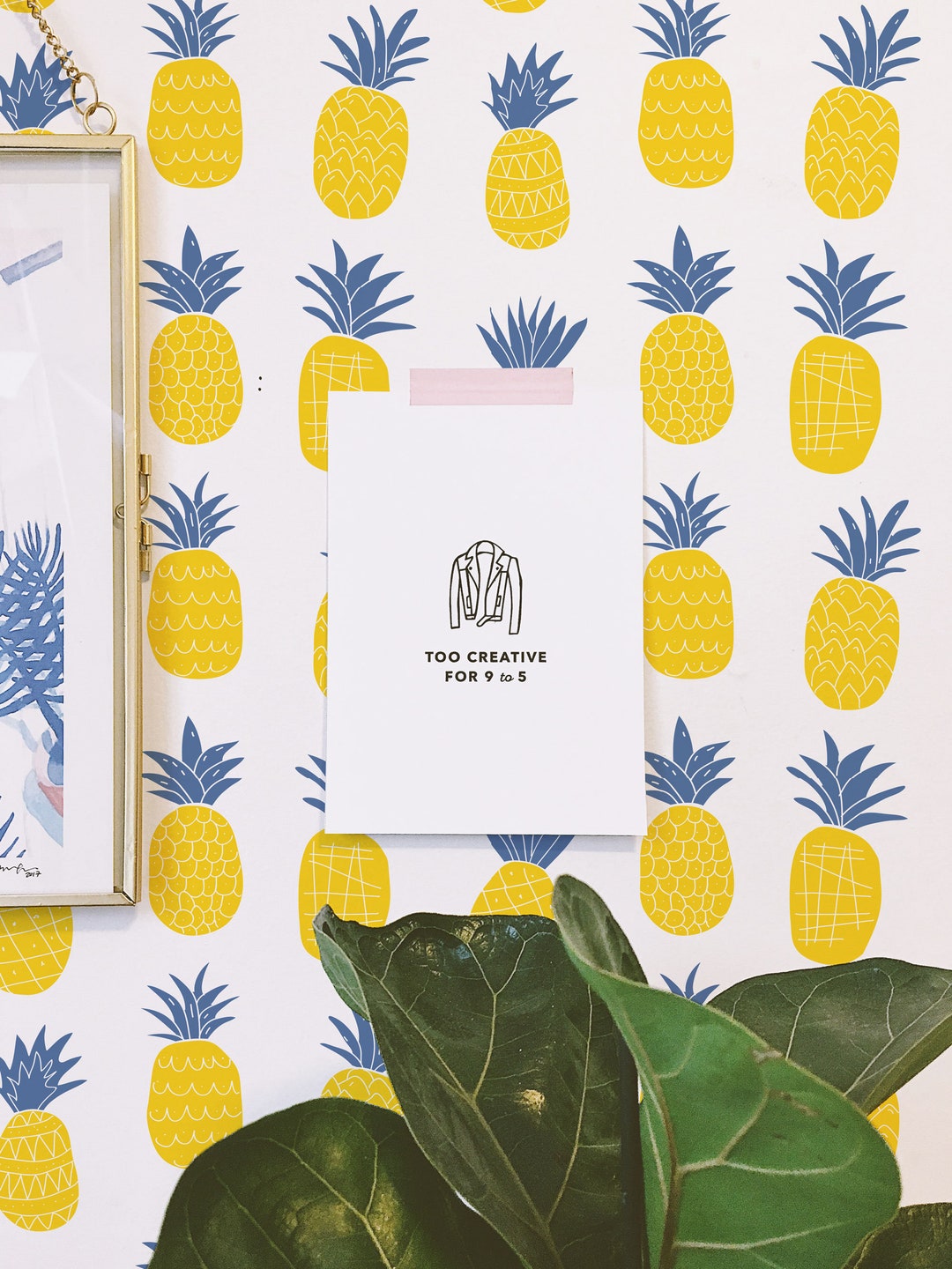 Bold Pineapple Peel and Stick Wallpaper / Fruit Removable Wallpaper ...