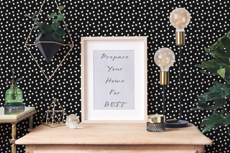 Black Polka Dot Peel and Stick Wallpaper / Bold Polka Dot - Etsy