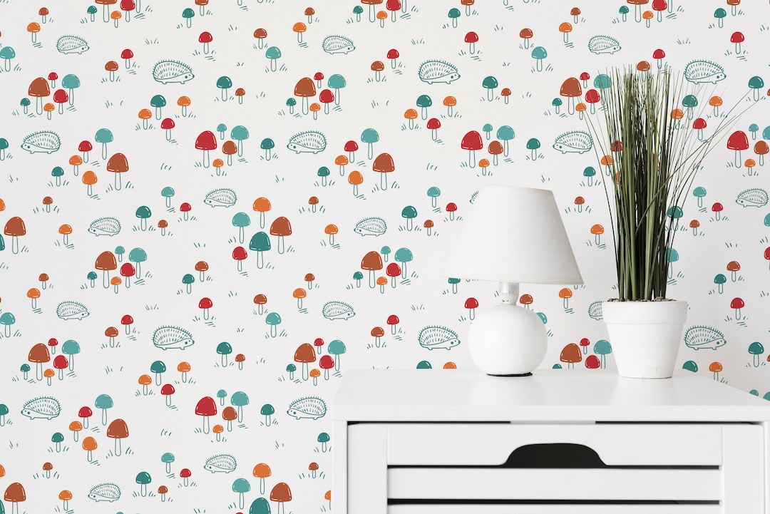 Hedgehog Peel and Stick Wallpaper / Nursery Removable Wallpaper ...