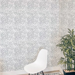Topography Pattern Peel and Stick Wallpaper / Line Art Removable ...