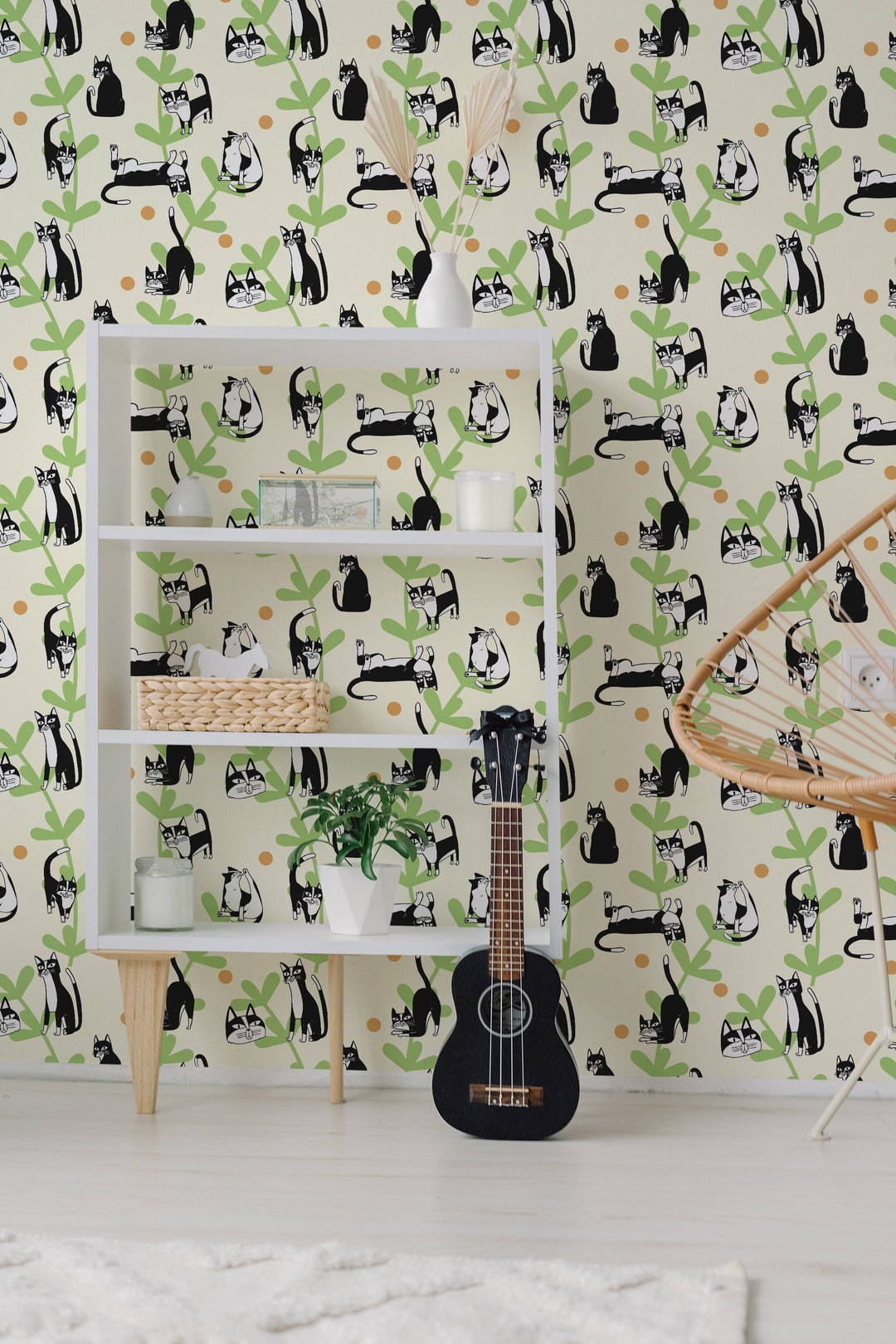 Cats Being Cats Wallpaper - Peel and Stick Wallpaper or Non Pasted ...