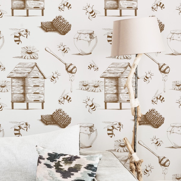 Honey Bee Wallpaper - Etsy
