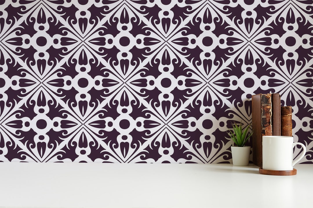 Arabesque Pattern Removable Wallpaper / Tile Peel and Stick Wallpaper ...