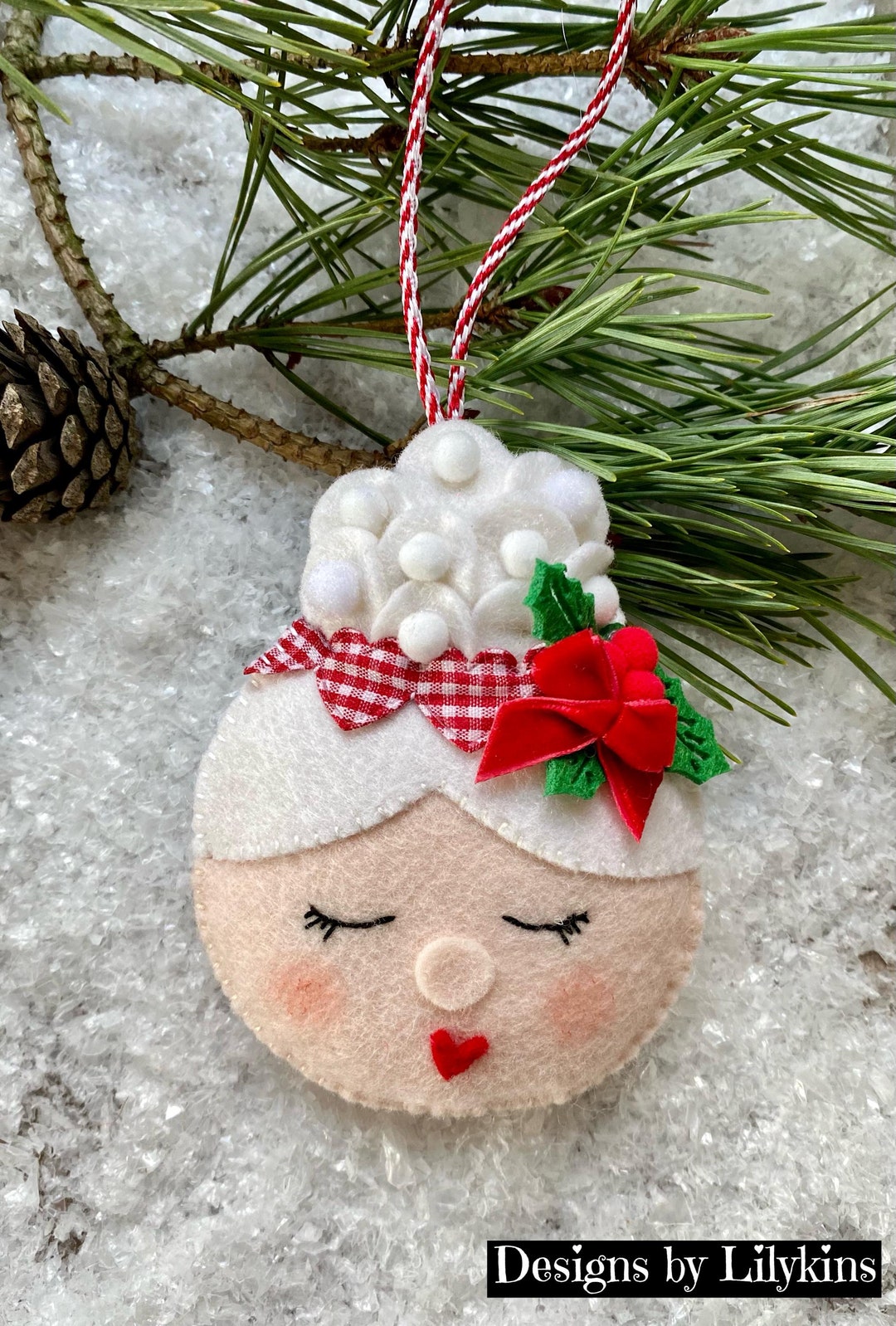 Merry Christmas Felt Mrs Claus, Felt Christmas Decorations, Christmas ...