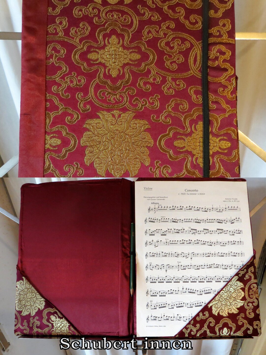 Sheet Music - Document Folder, Brocade Silk, Pattern Selectable, A4 - Etsy