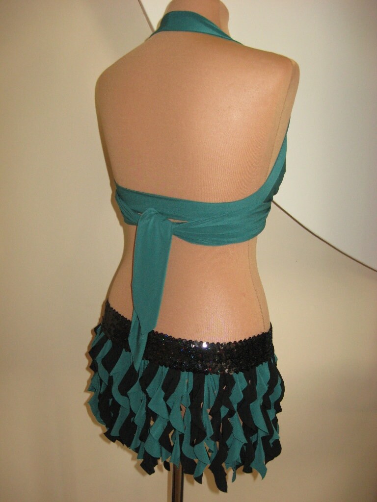 Green Costume Bellydance Bra Belt Tribal Hip Scraf Shimmy Costume ...