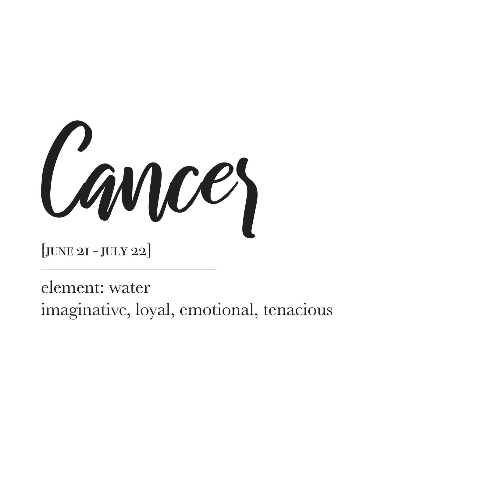 Cancer Zodiac Sign Digital Download Print, Astrology Gifts, Poster ...