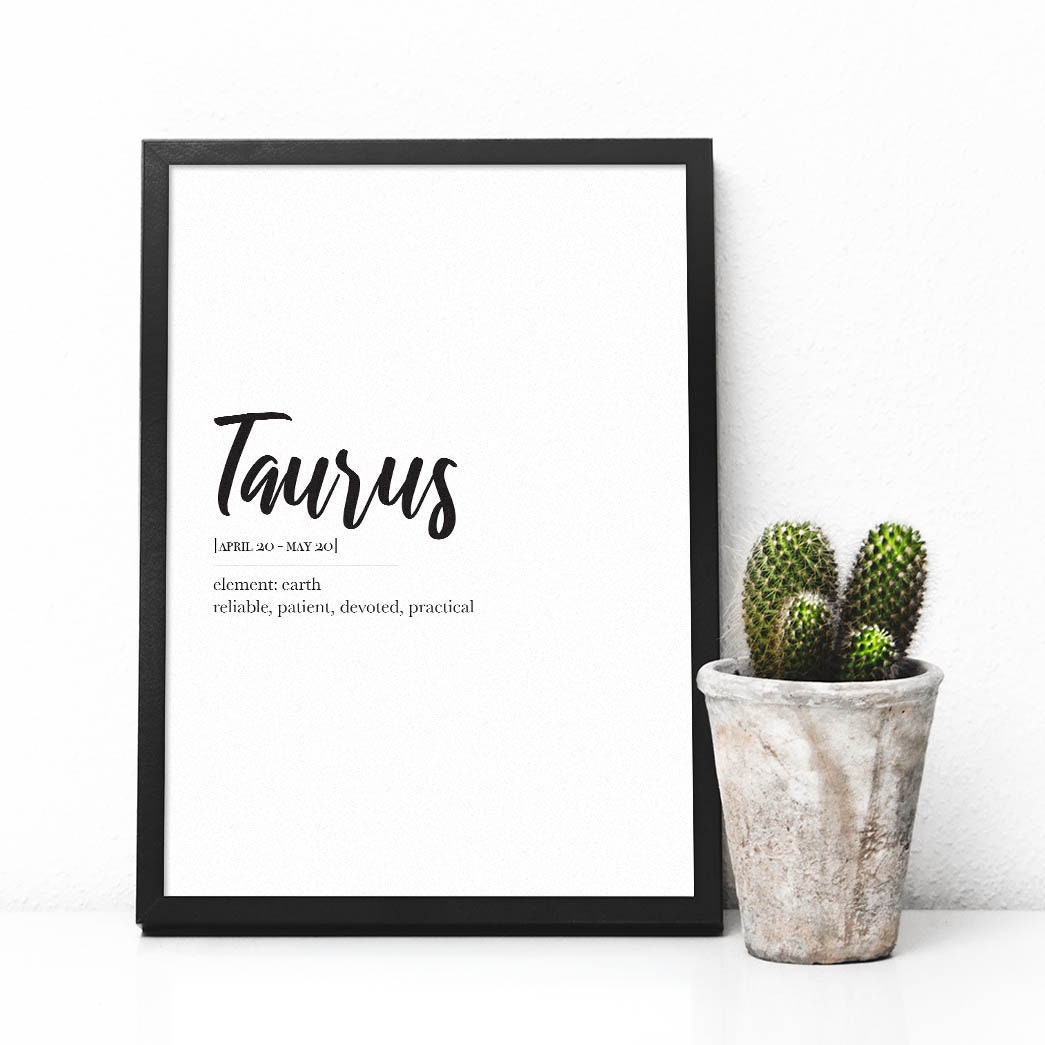 Taurus Zodiac Sign Digital Download Print Astrology Gifts - Etsy