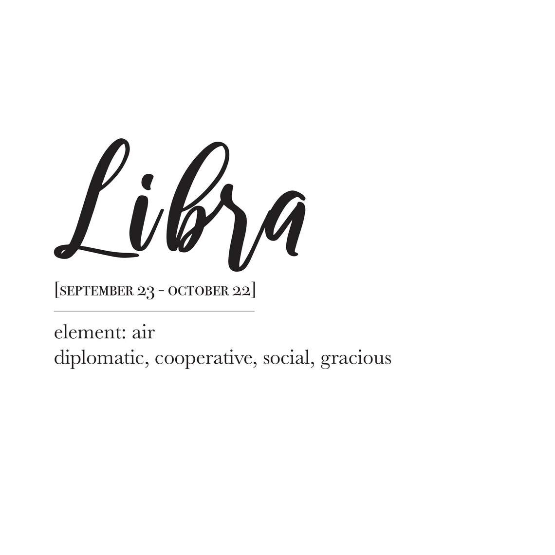 Libra Zodiac Sign Digital Download Print Astrology Gifts - Etsy